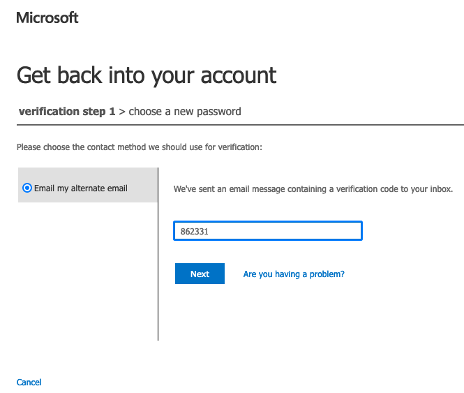 Parent Password Reset