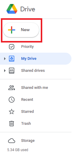 Creating a folder in Google Drive