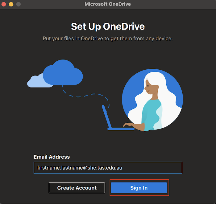 How to sign into OneDrive - macOS